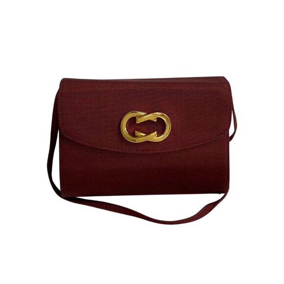 Gucci | Bags | Gucci Burgundy Synthetic Shoulder Bag Preowned | Poshmark